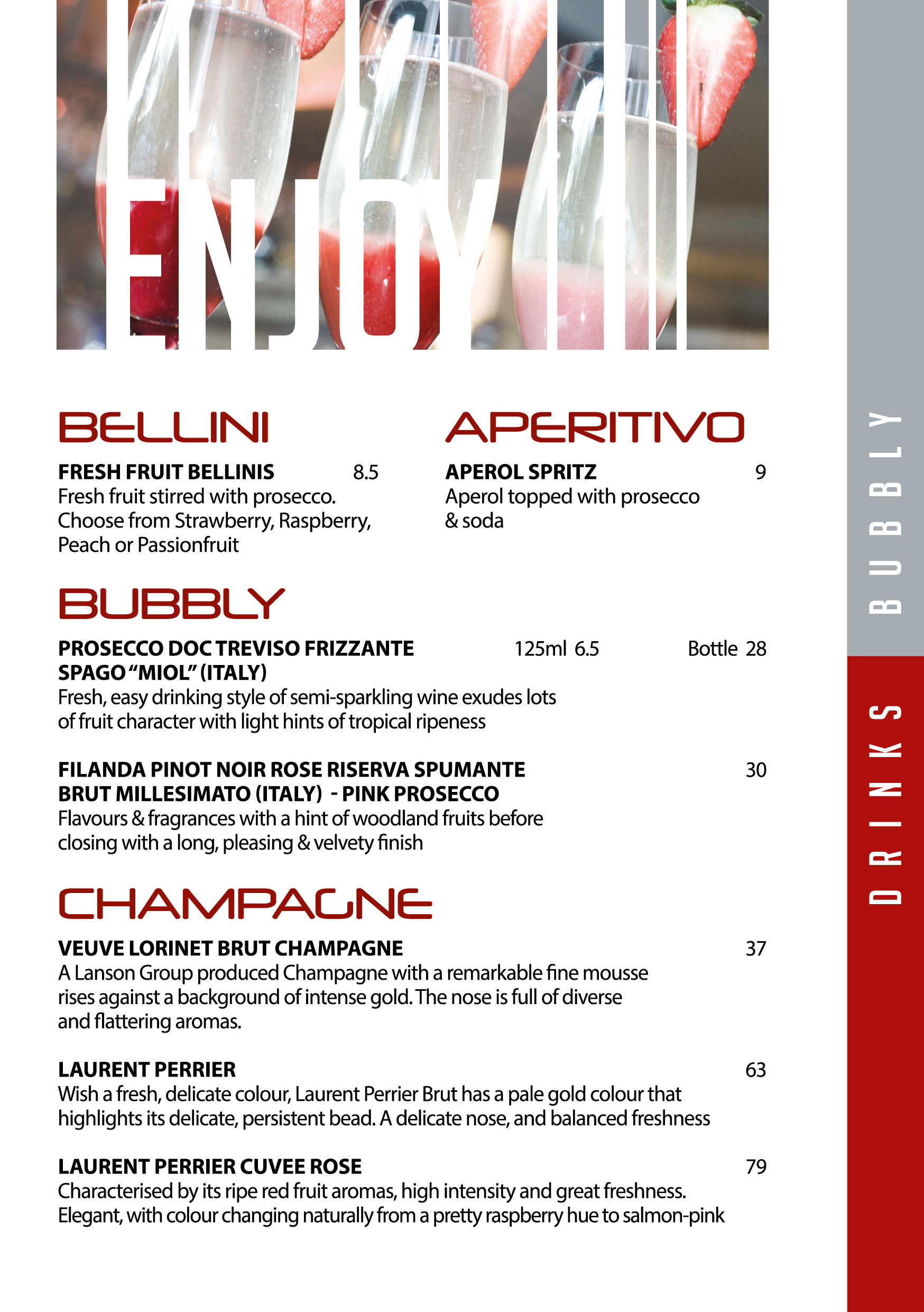Fresca Restaurant | Menus | Drinks Menu